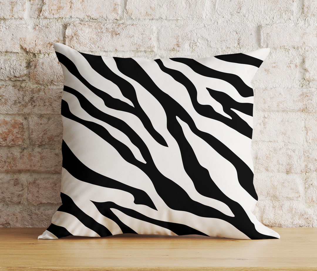 Zebra Print Soft Fabric Cushion Cover, Modern Throw Pillow Sham - Etsy