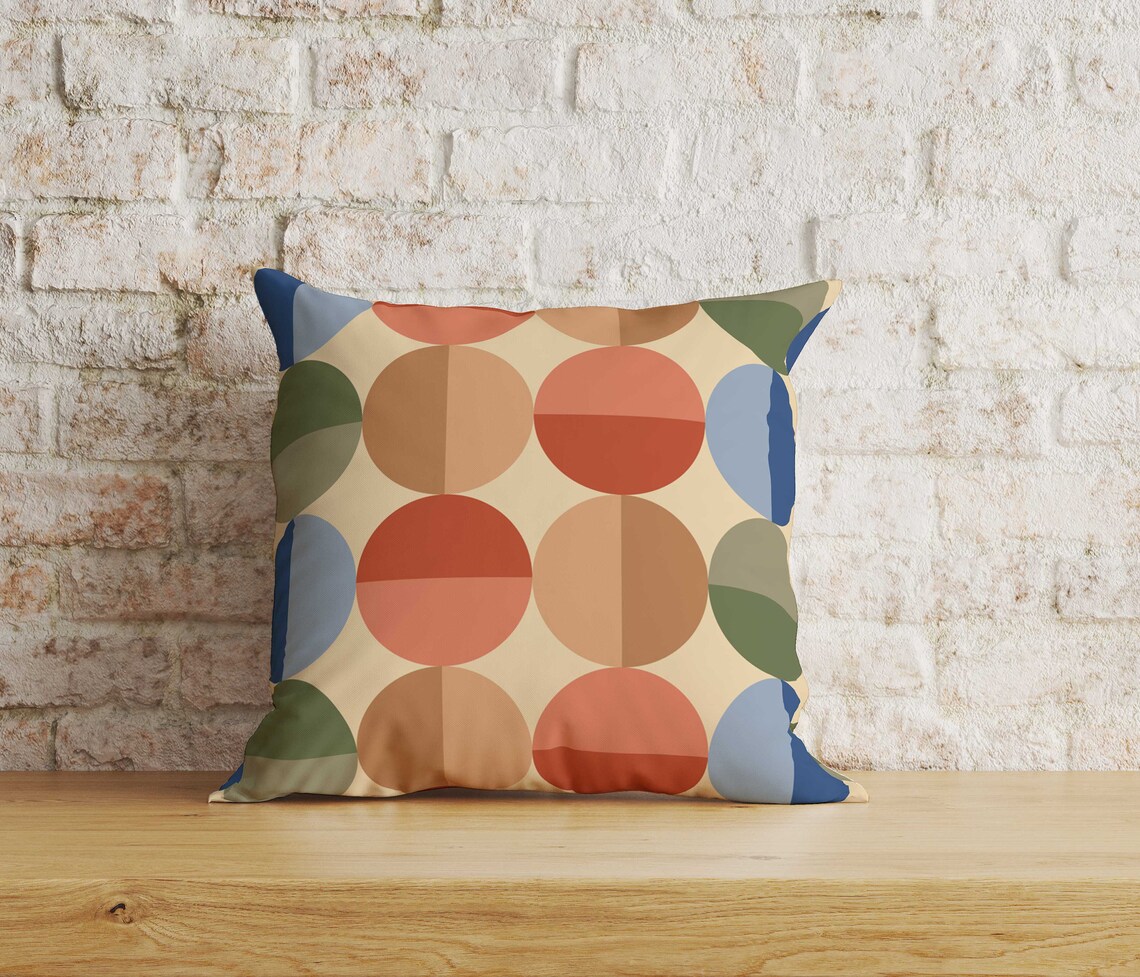 Colourful Mid Century Cushion Cover, Retro Cushion Cover, Modern ...