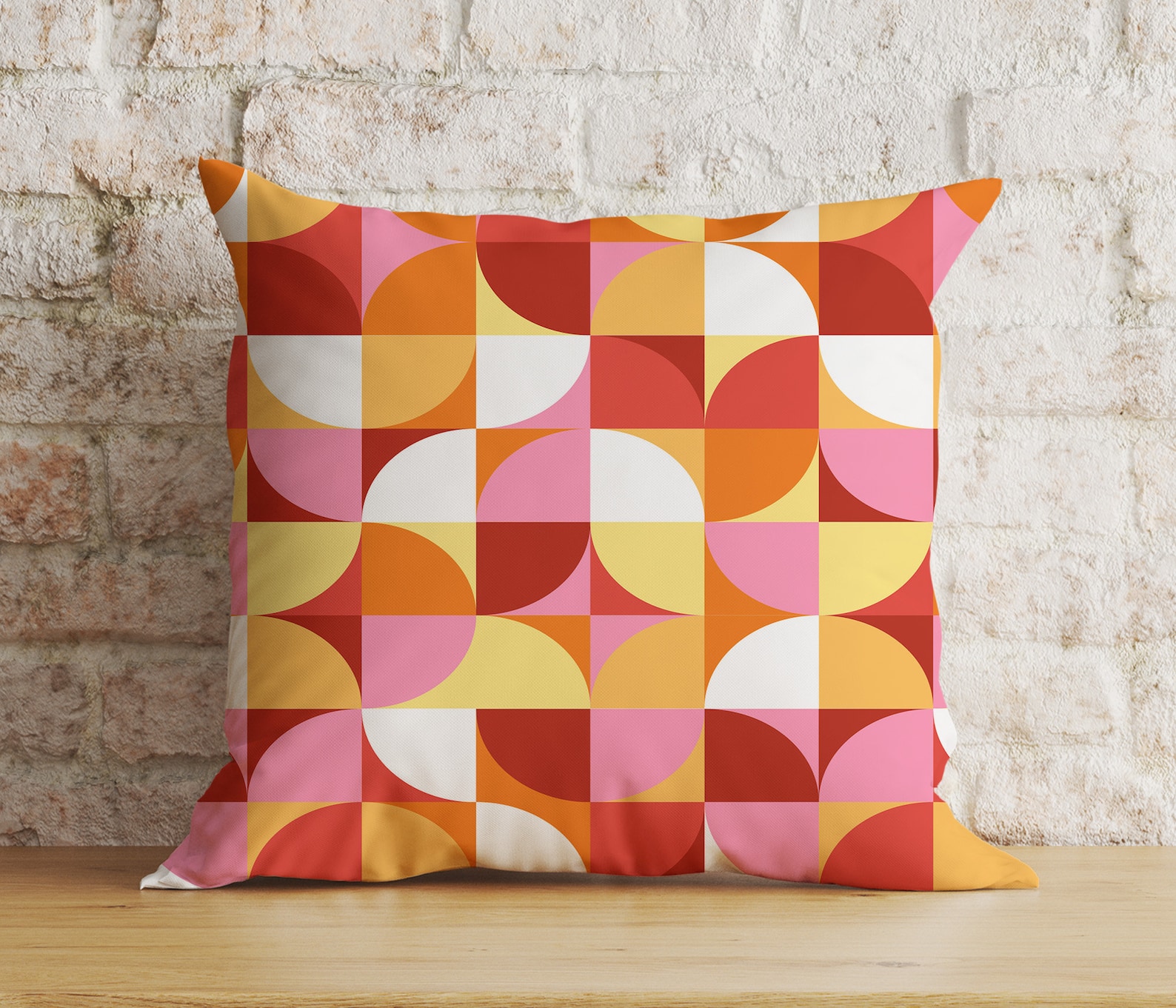 Mid Century Modern Pillow Cover, Retro Geometric Cushion, Soft Fabric ...
