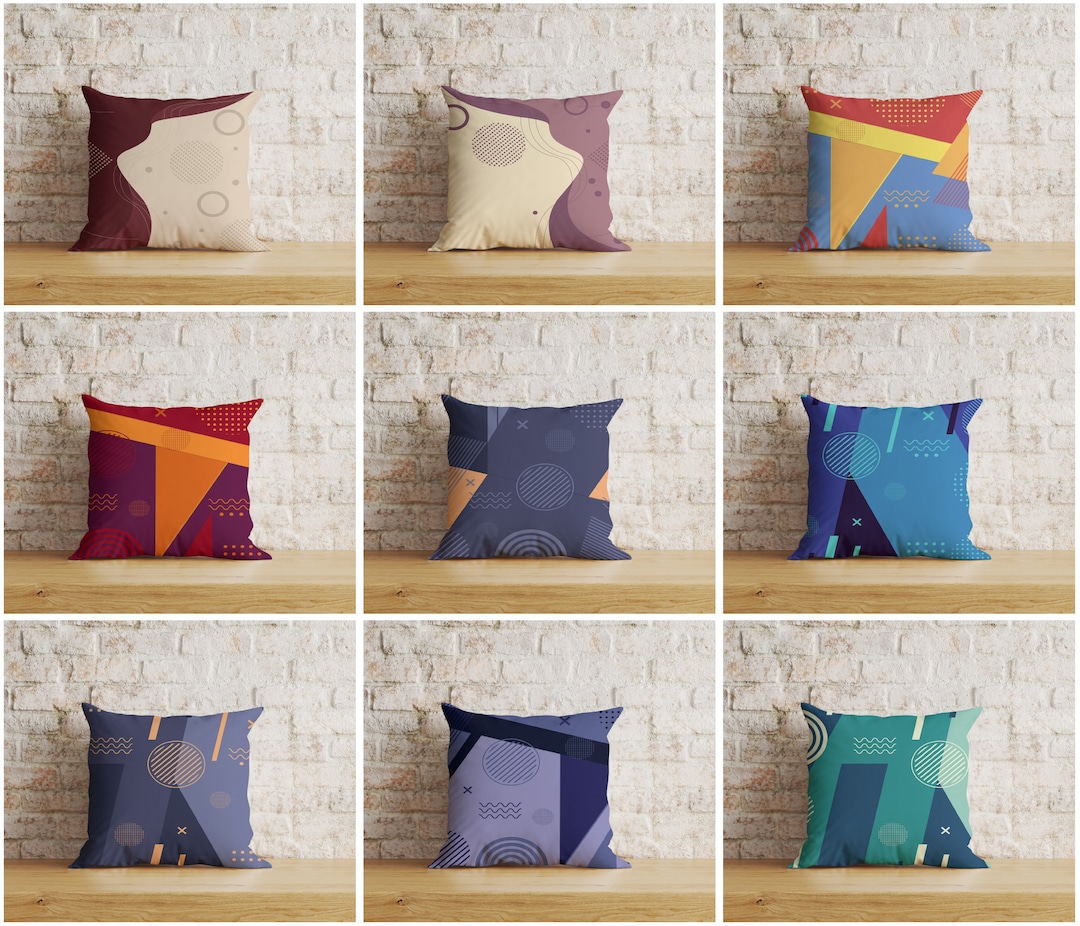 Abstract Geometric Cushion Covers, Geometric Line Pillow Cover, Boho Abstract Throw Pillow ...