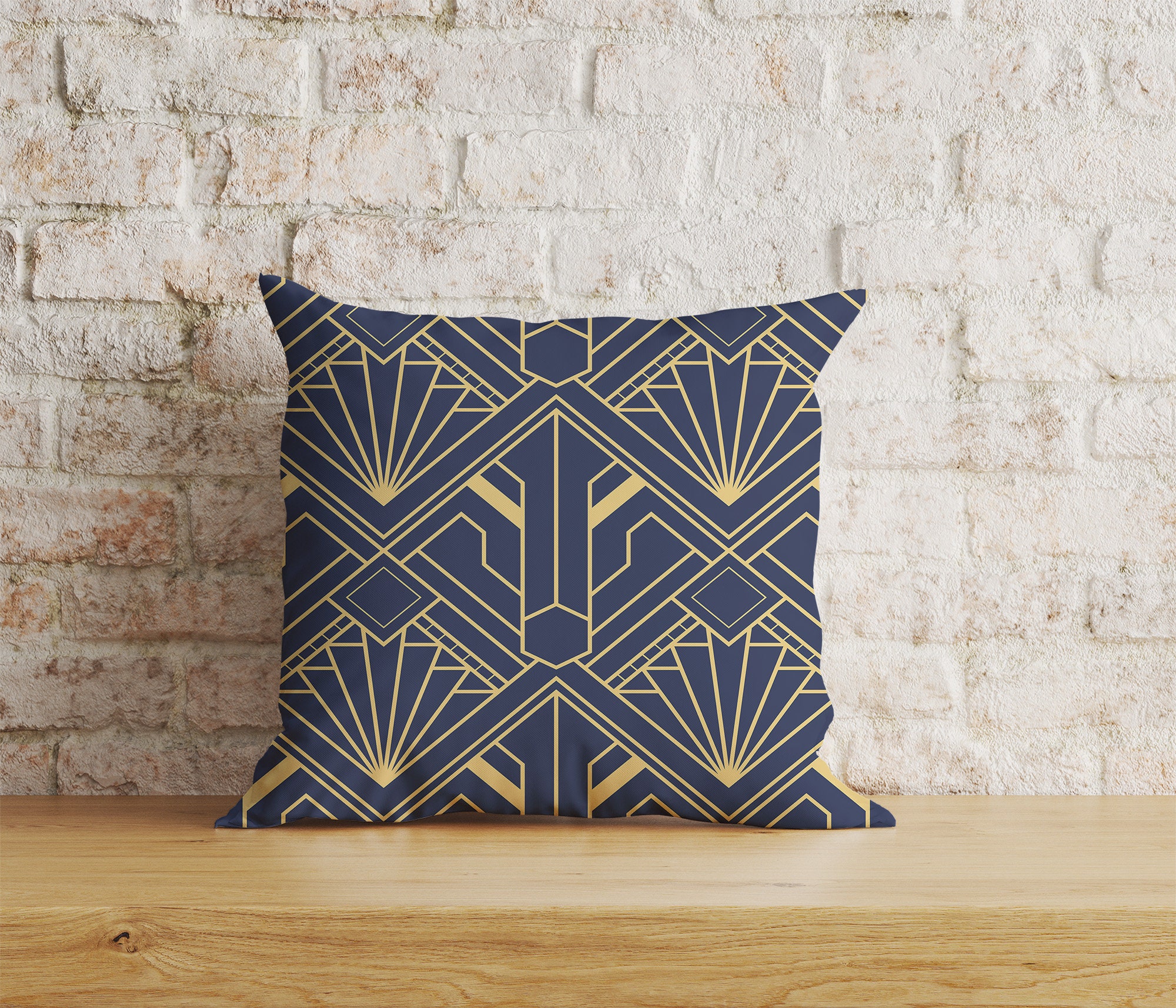 Art Deco Geometric Cushion Covers, Gold Art Deco Print Throw Cushions ...
