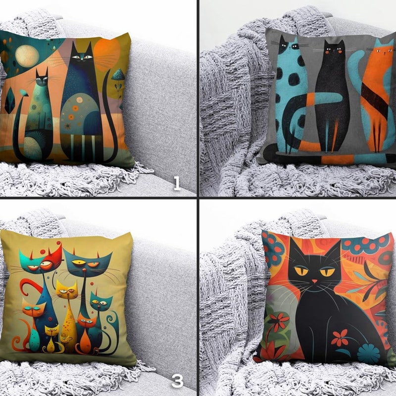 Custom Cartoon Cat Pillow - Etsy