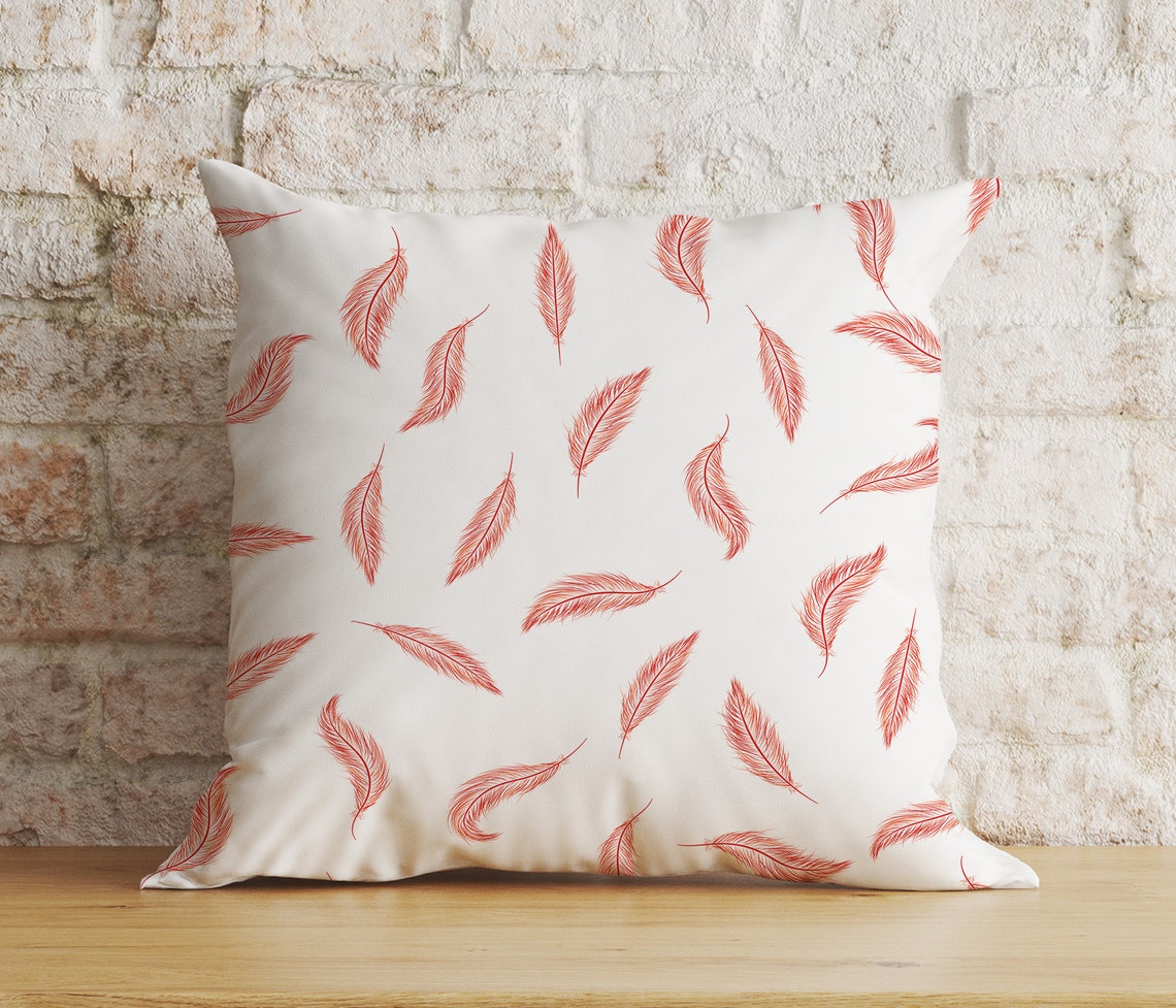 Feather Pattern Soft Fabric Cushion Cover, Knitted Throw Pillowcase - Etsy