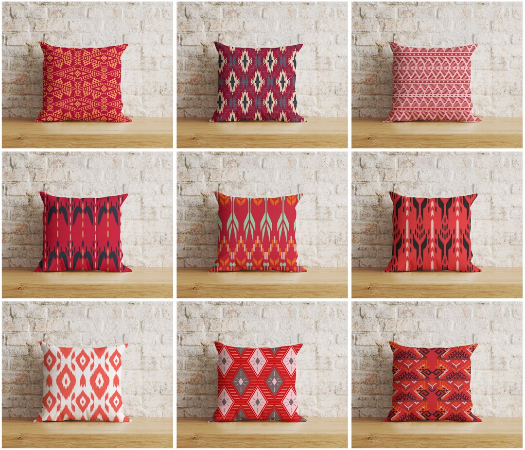 Native American Patterns Cushion Covers, Parfleche Design Pillow Cover ...