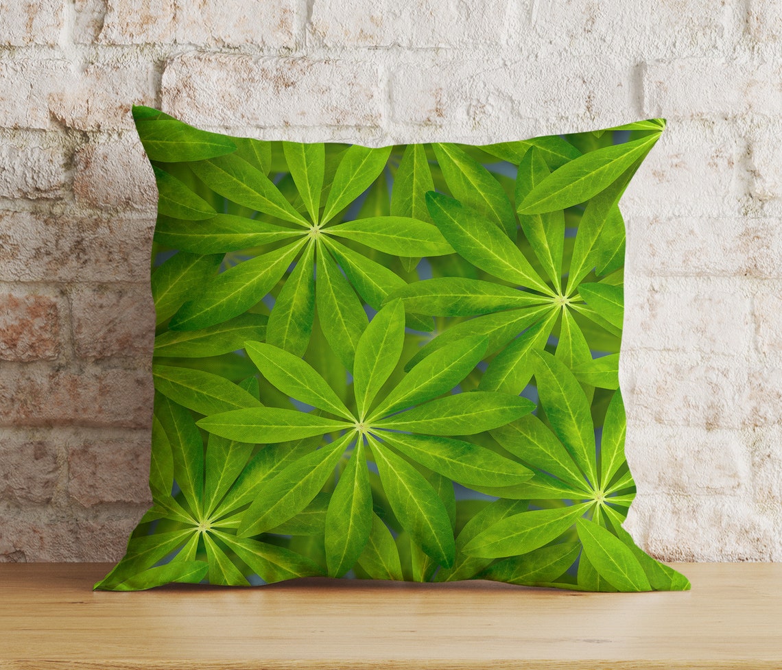 Green Abstract Cushion Cover, Grass Boho Pillow Cover, Modern Lime ...