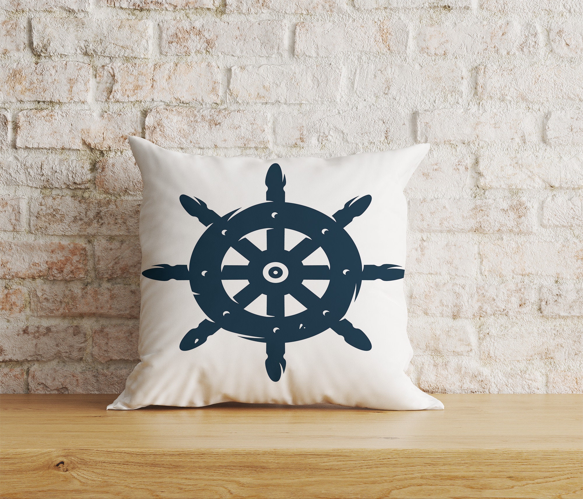 Ships Wheel Pillow Cover, Nautical Decor, Soft Fabric Cushion Case - Etsy
