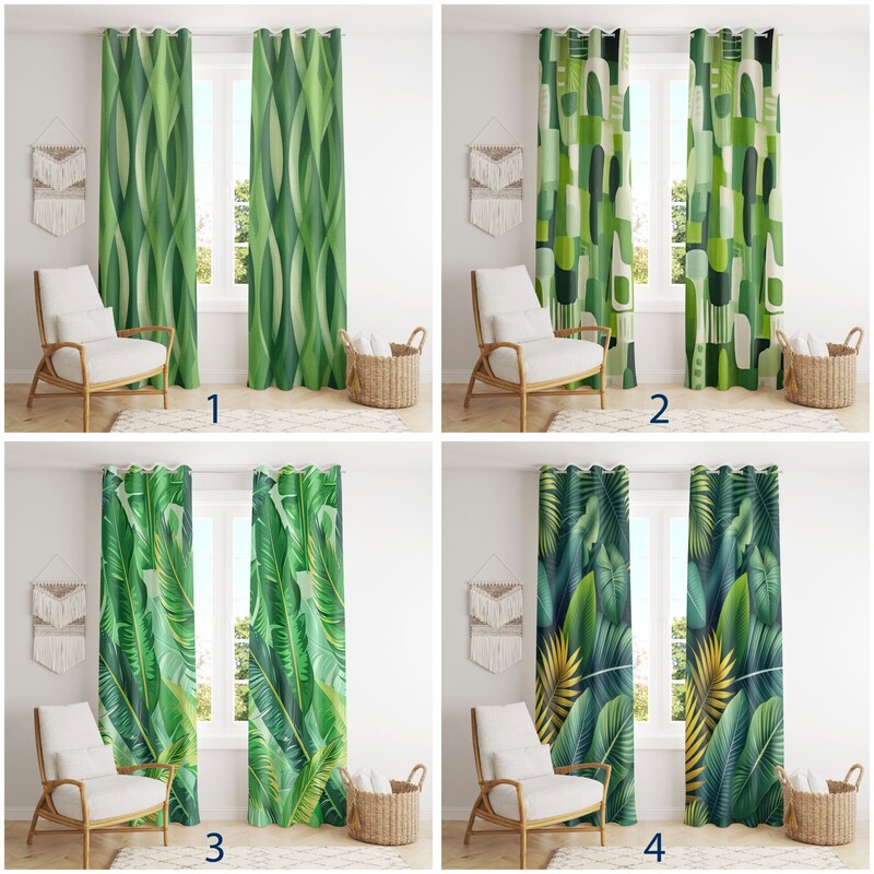 Tropical Curtains - Etsy UK