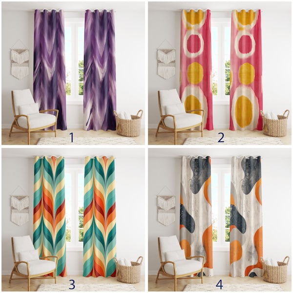 Patterned Curtains - Etsy