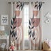 Boho Geometric Leaf Curtains, Minimalist Abstract Drapes, Earthy Tones ...