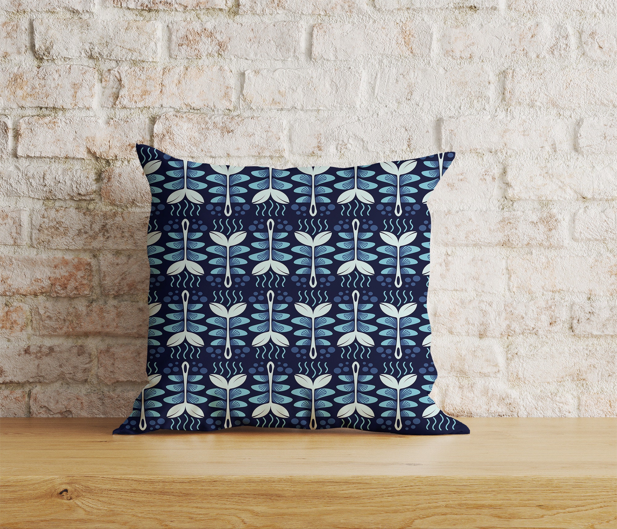 Floral Botanical Soft Fabric Cushion Cover, Retro Flower Pattern Throw ...