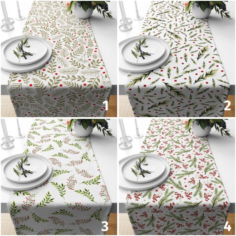 Holly Berries Table Runner - Etsy