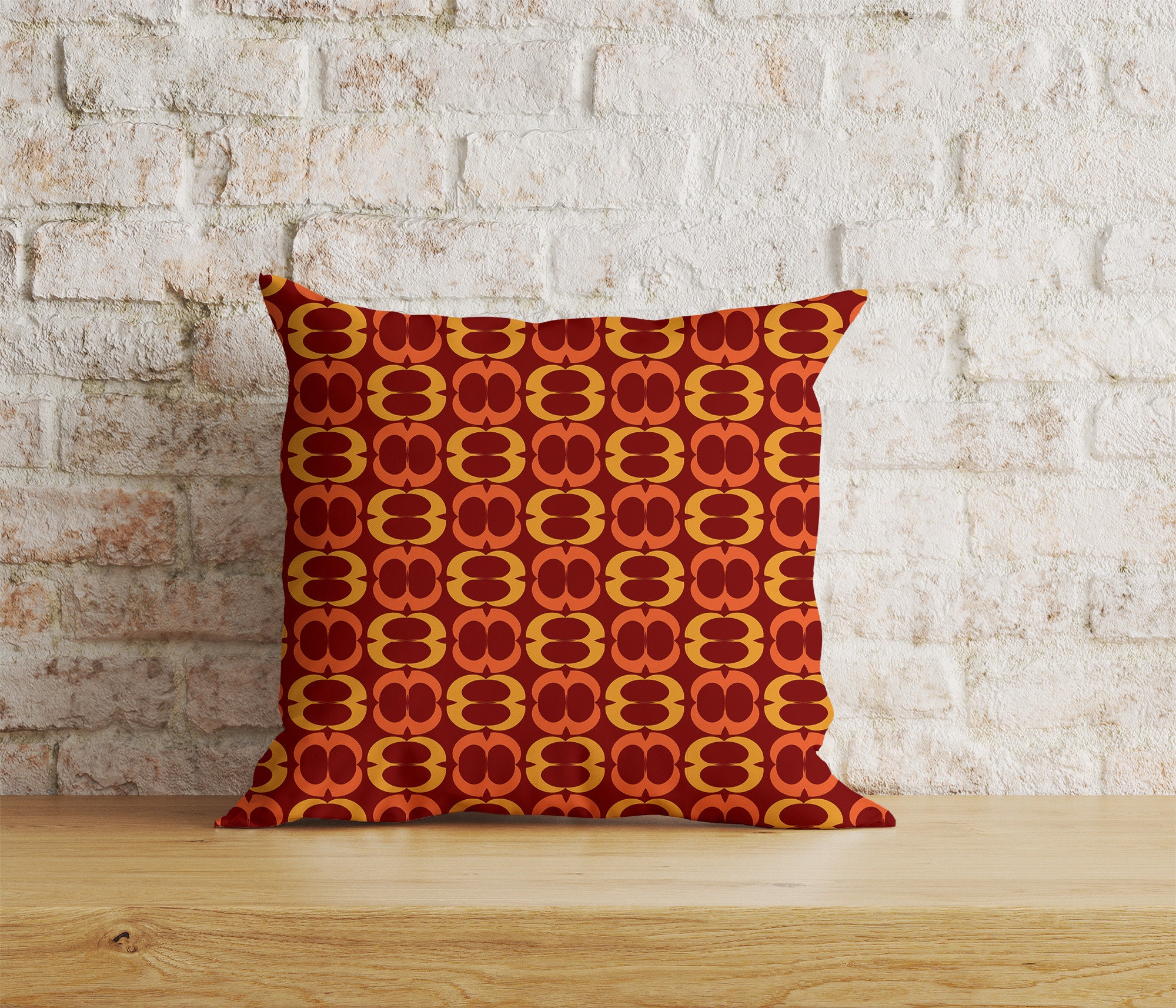 70s Geometric Cushion Cover, Retro Mid-century Modern Pillowcase - Etsy