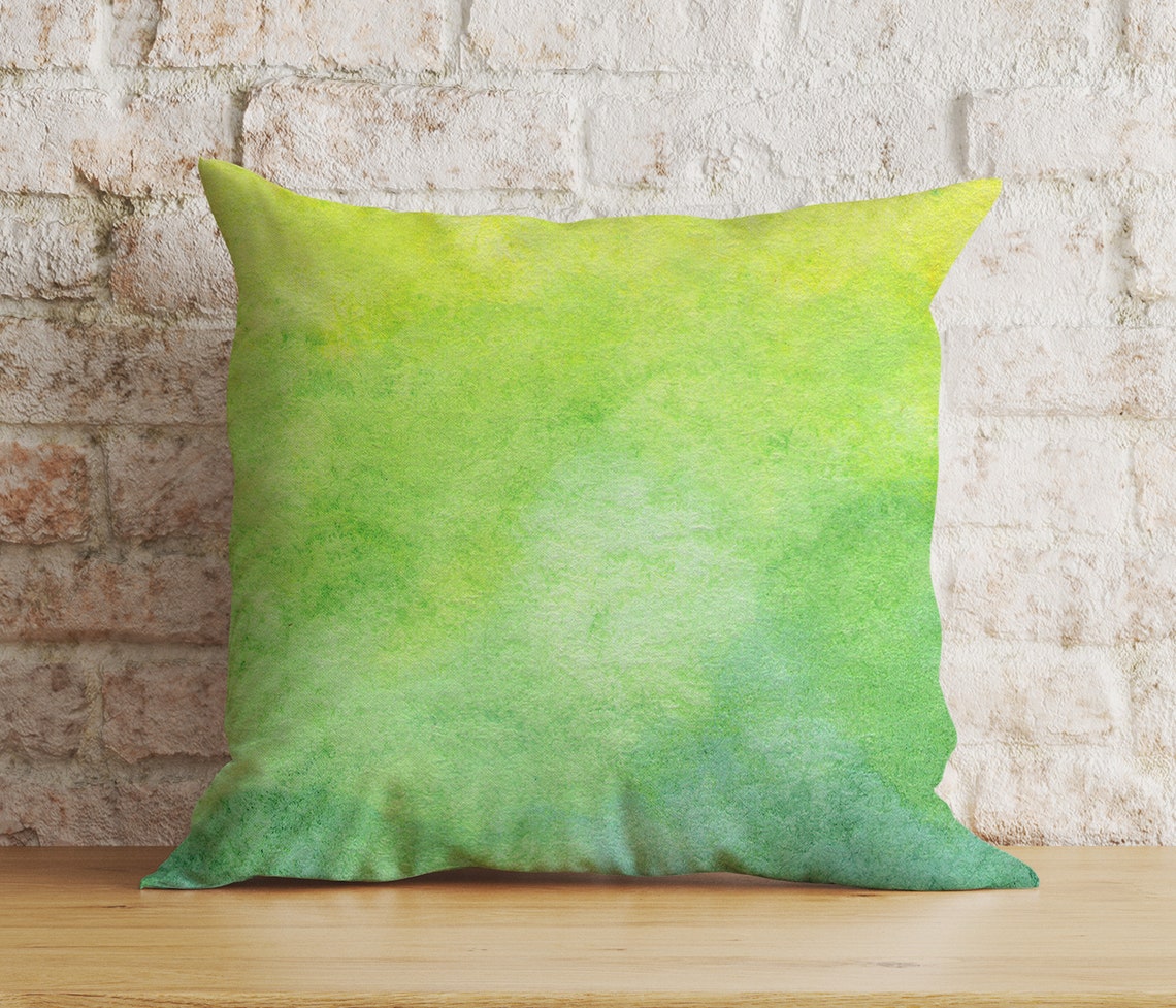 Green Abstract Cushion Cover, Grass Boho Pillow Cover, Modern Lime ...