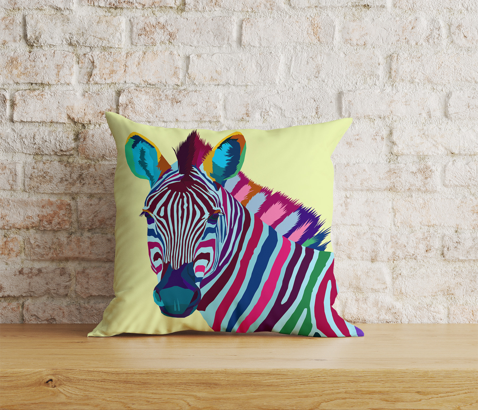 Colorful Zebras Pillow Cover, Multicolor Zebra Pillowcase, Zebra ...
