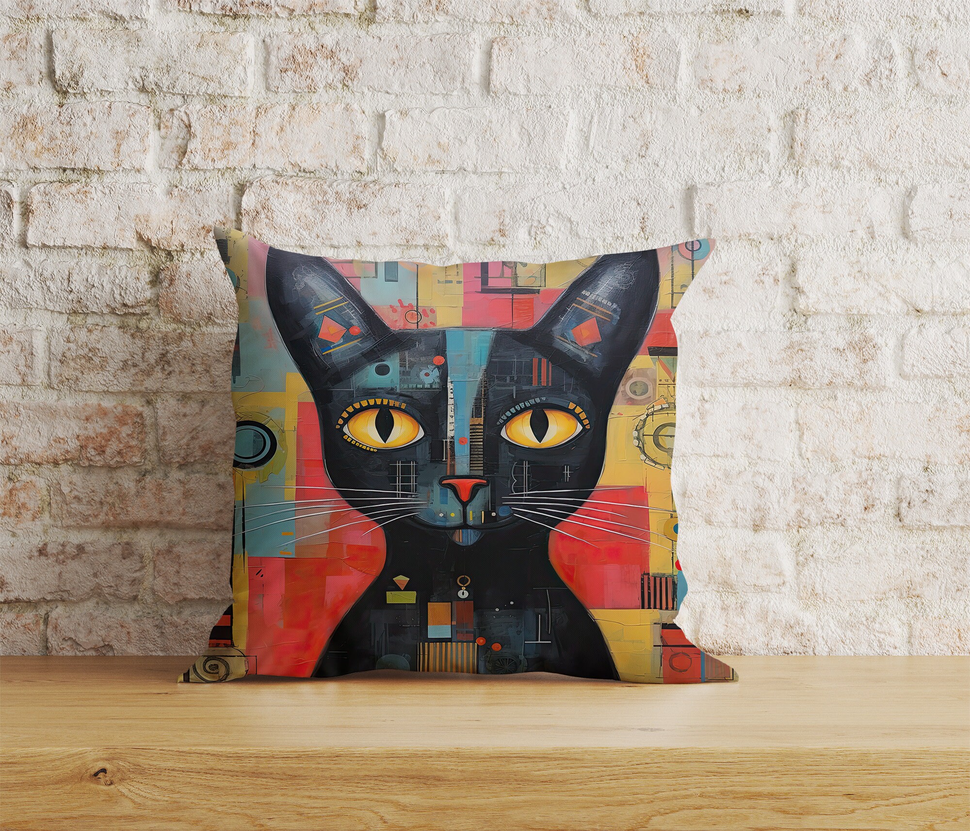 Cute Cat Pillow Covers, Cat Pattern Cushion Cover, Housewarming ...