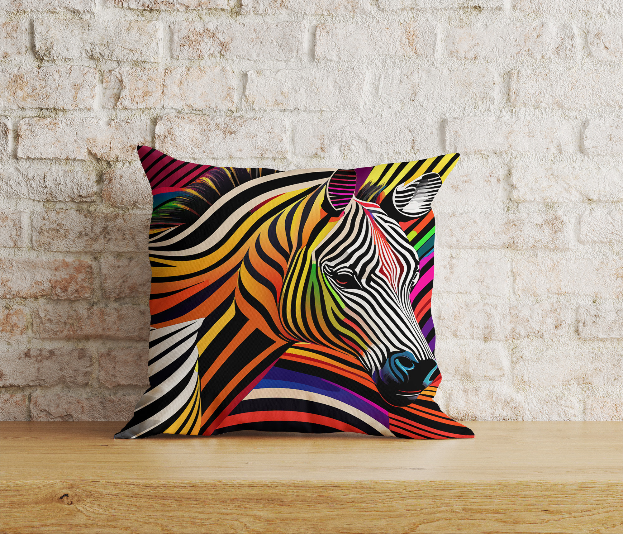 Colorful Zebras Pillow Cover, Multicolor Zebra Pillowcase, Zebra ...