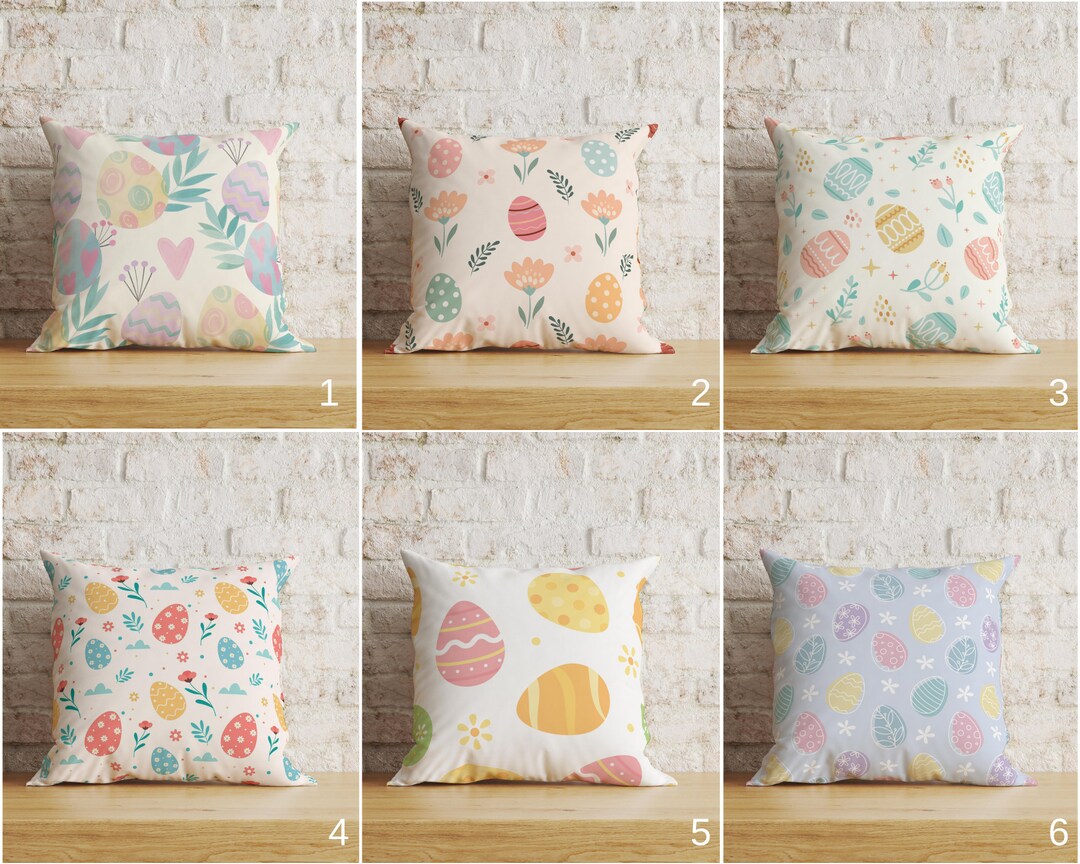 Easter Pattern Cushion Cover, Happy Easter Cushion Case, Spring ...
