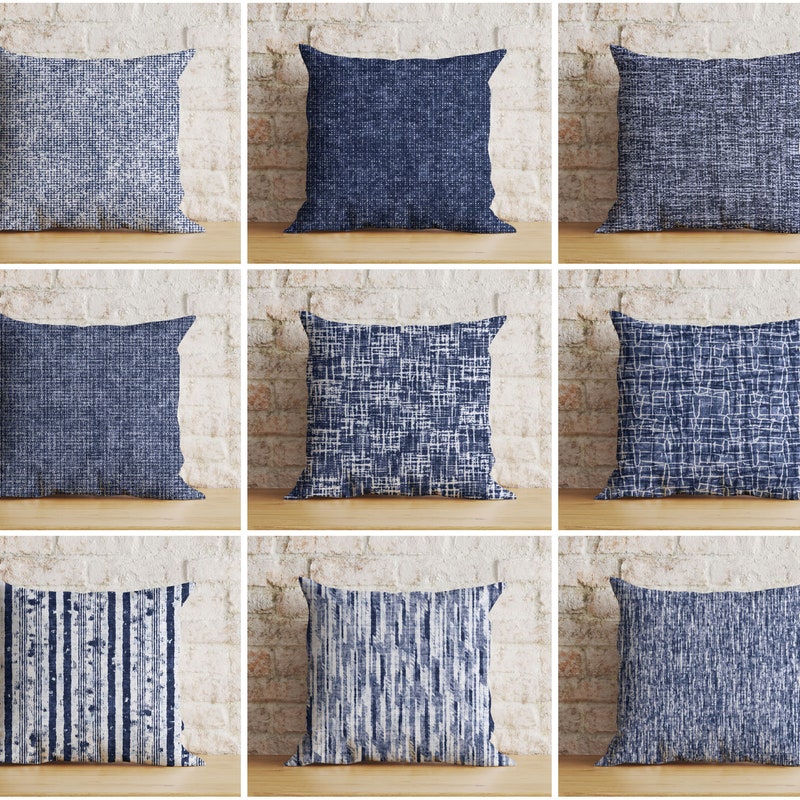 Blue Modern Pillow - Etsy