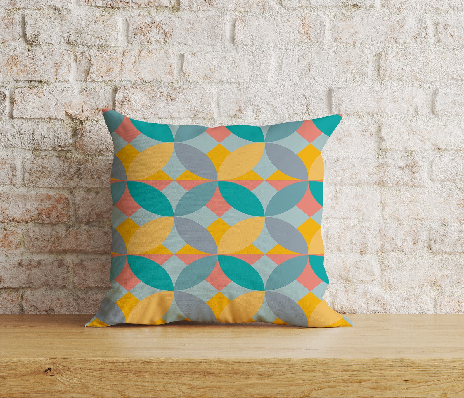 Vivid Color Retro 70s Design Cushion Cover, Mid Century Modern ...