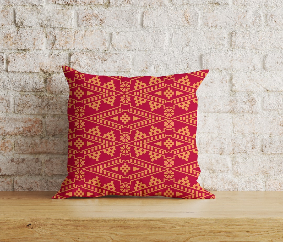 Native American Patterns Cushion Covers, Parfleche Design Pillow Cover ...