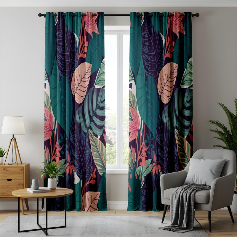 Tropical Curtains - Etsy UK