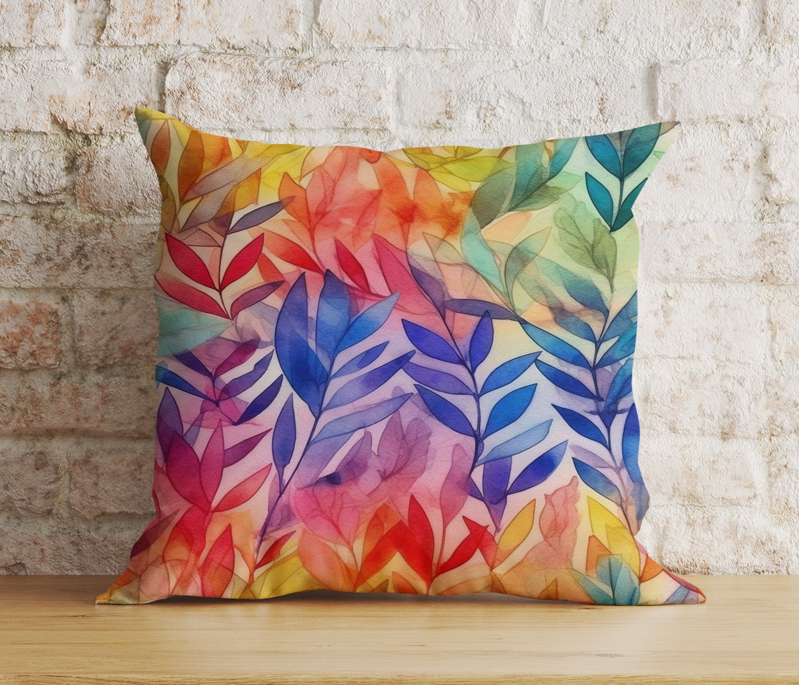 Abstract Botanical Cushion Covers, Watercolour Leaf Pillow Covers ...