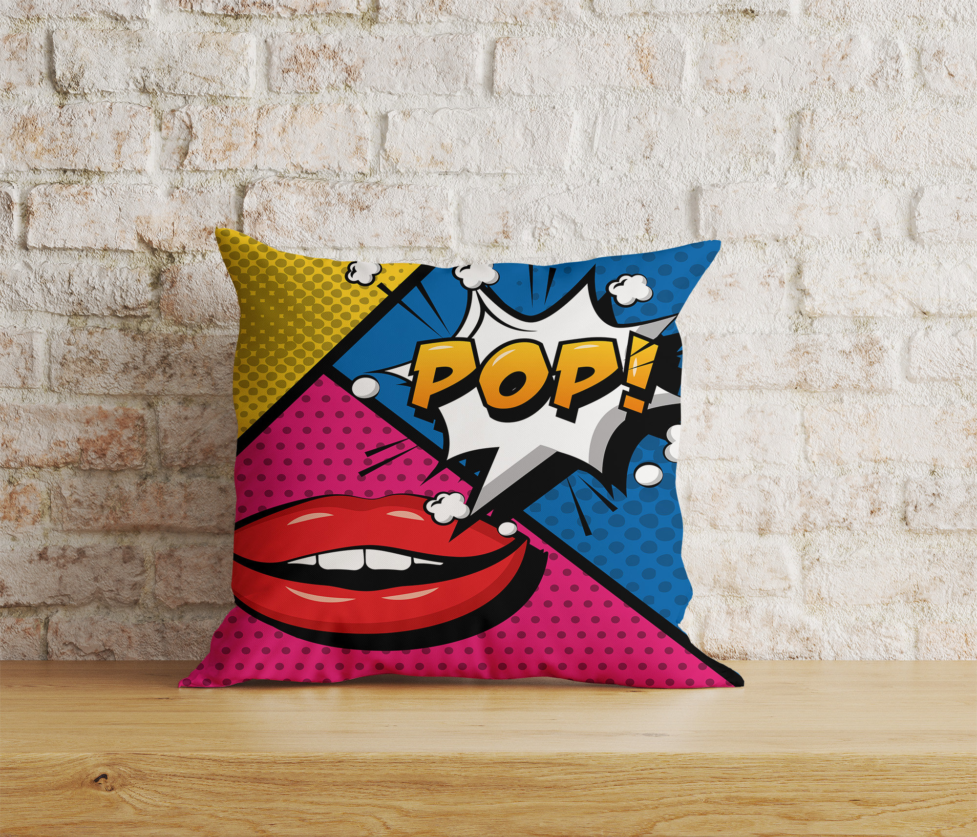Pop Art Woman Throw Pillow Cover, Colorful Soft Fabric Cushion - Etsy