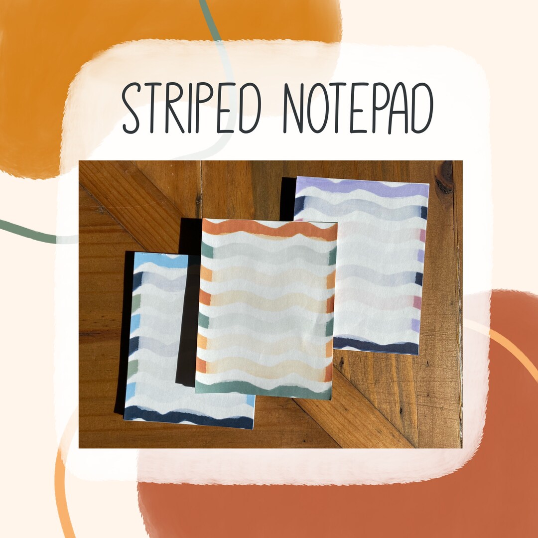 Striped Notepad - Etsy