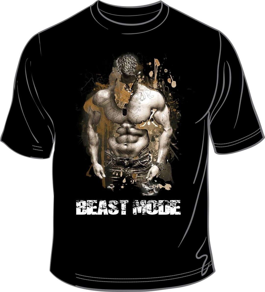 BEAST MODE T-shirt Awesome Custom Personalised Gym T-shirt Muscle Man ...