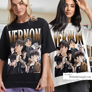 Vernon Seventeen Vintage Retro Graphic Shirt, Woozi Retro T Shirt, Kpop Bootleg Shirt, Kpop Tour ...