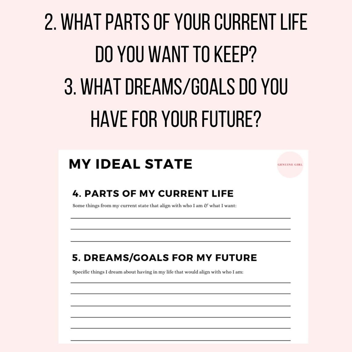 Self Discovery Worksheet: Defining My Ideal Life, My Dreams, Goal ...