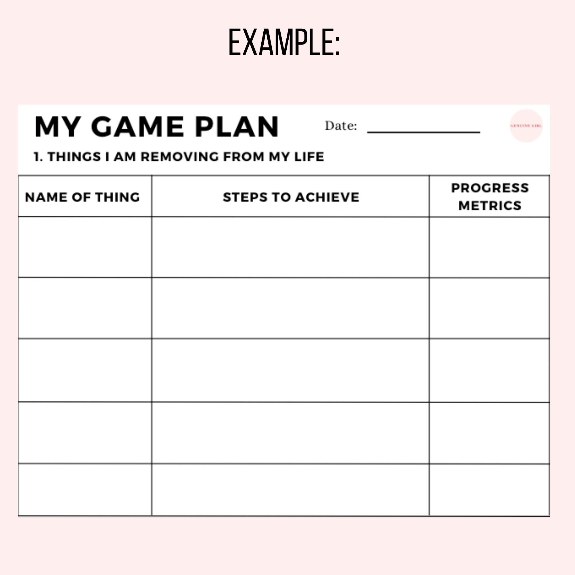 Self Discovery Worksheet: My Ideal Life Game Plan - Turning My Dreams ...