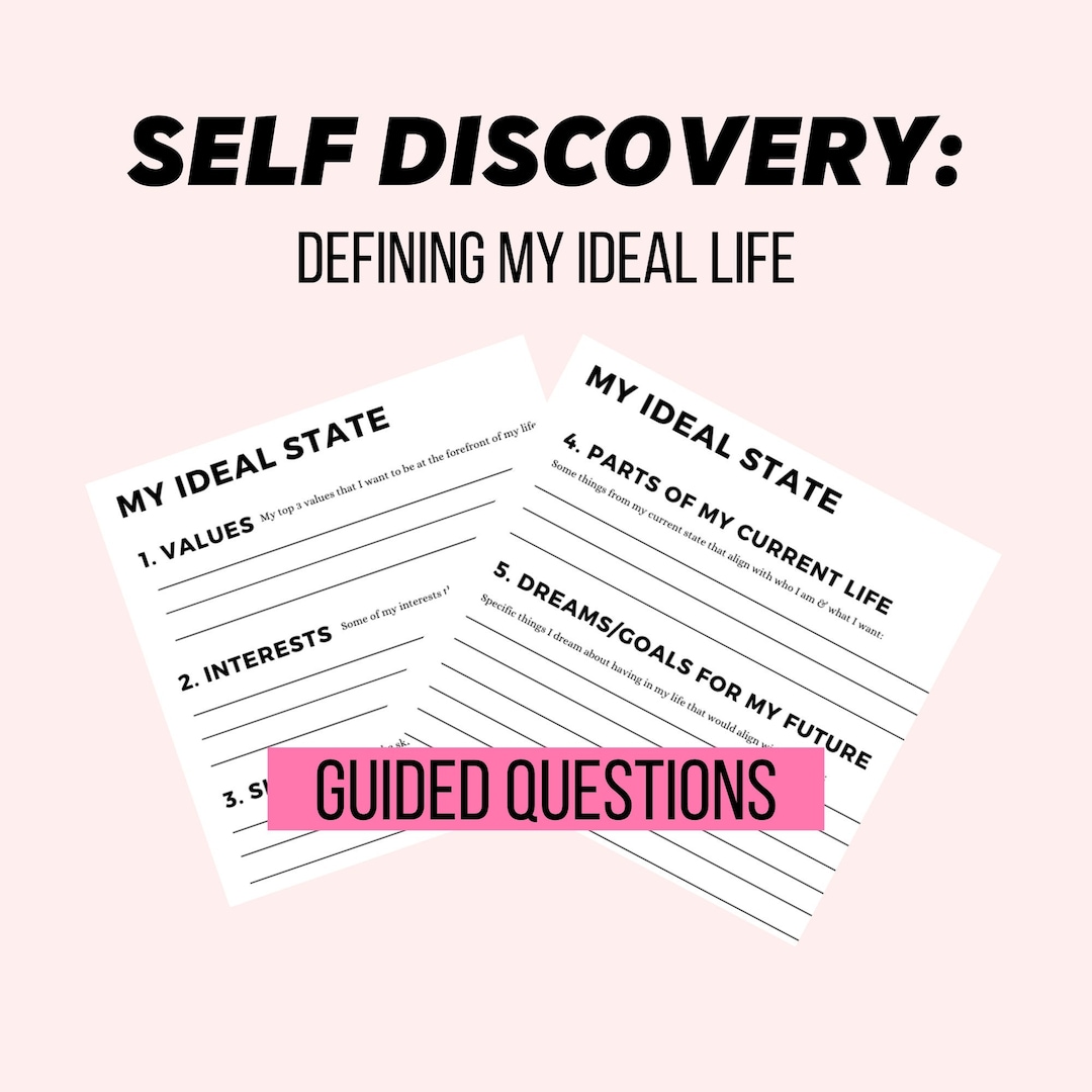 Self Discovery Worksheet: Defining My Ideal Life, My Dreams, Goal ...
