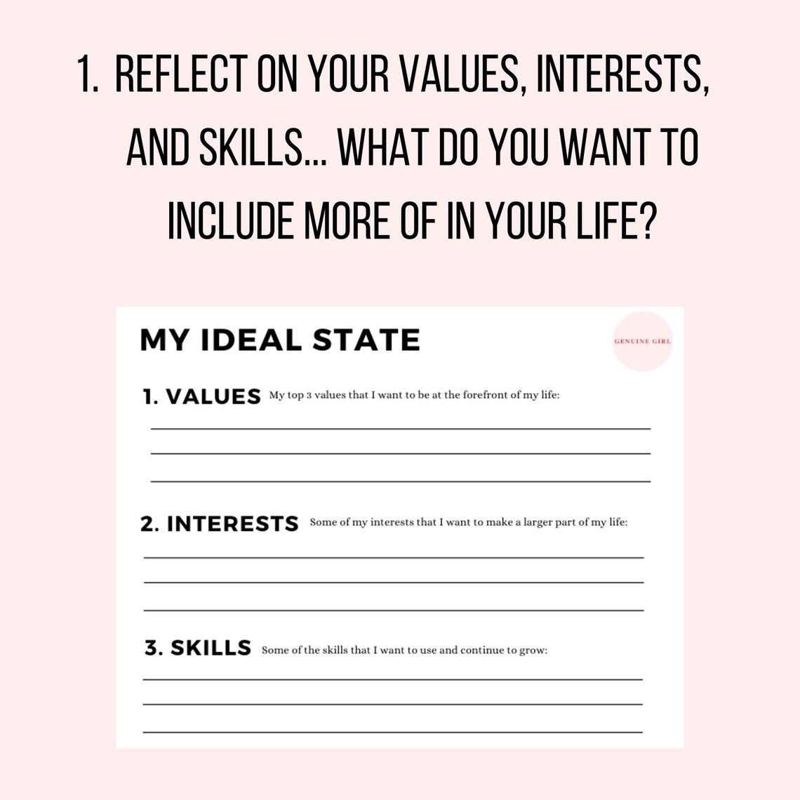 Self Discovery Worksheet: Defining My Ideal Life, My Dreams, Goal ...