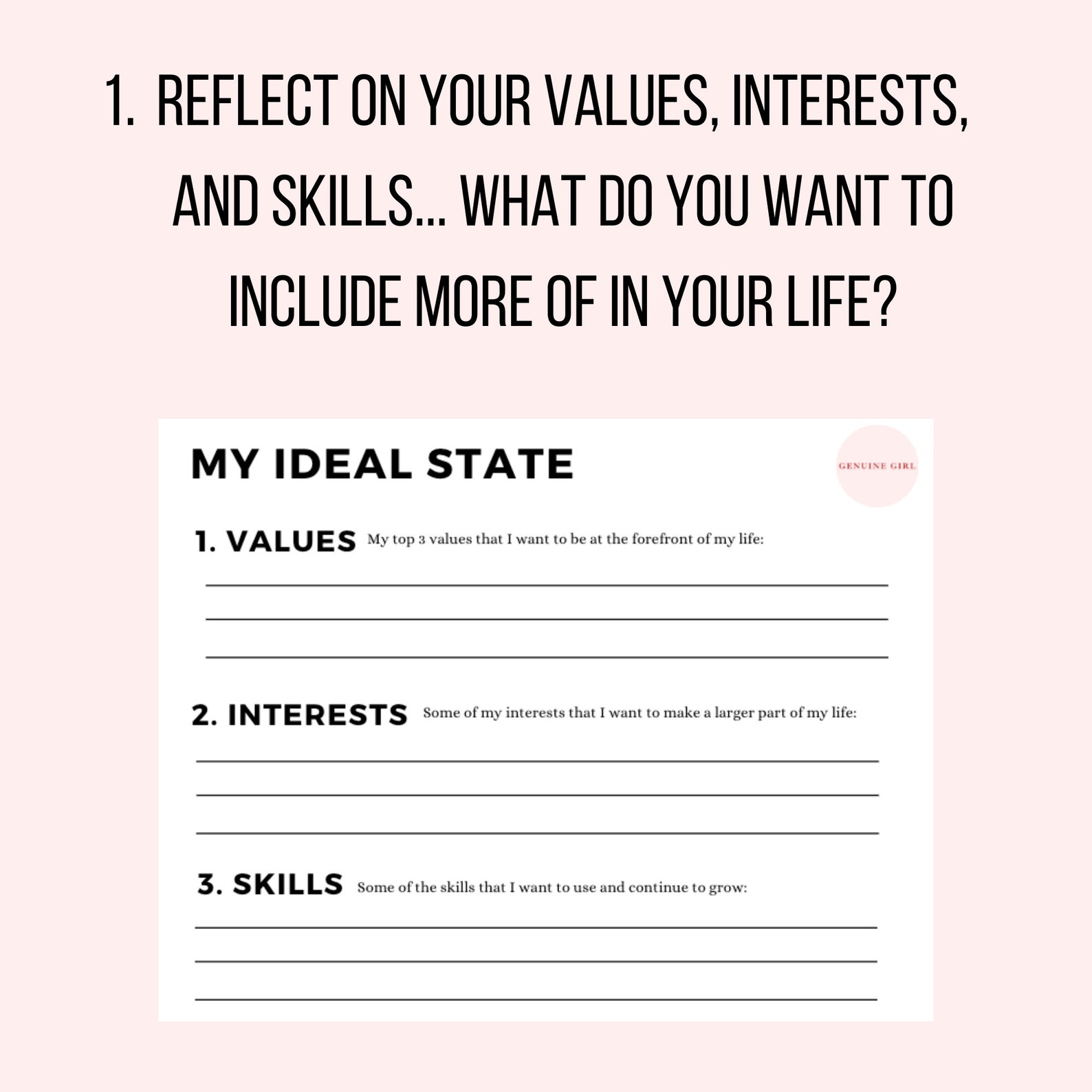 Self Discovery Worksheet: Defining My Ideal Life, My Dreams, Goal ...