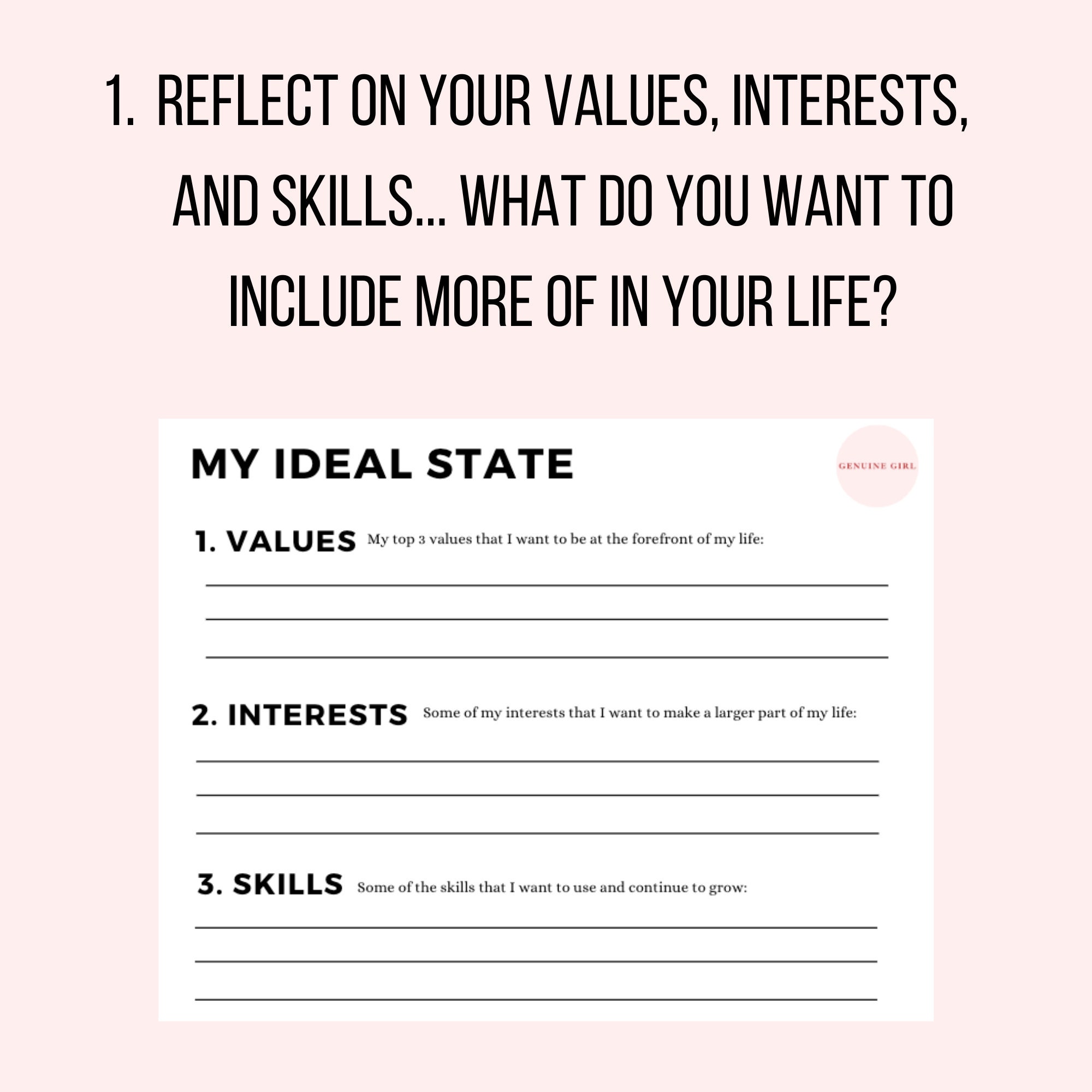 Self Discovery Worksheet: Defining My Ideal Life, My Dreams, Goal ...