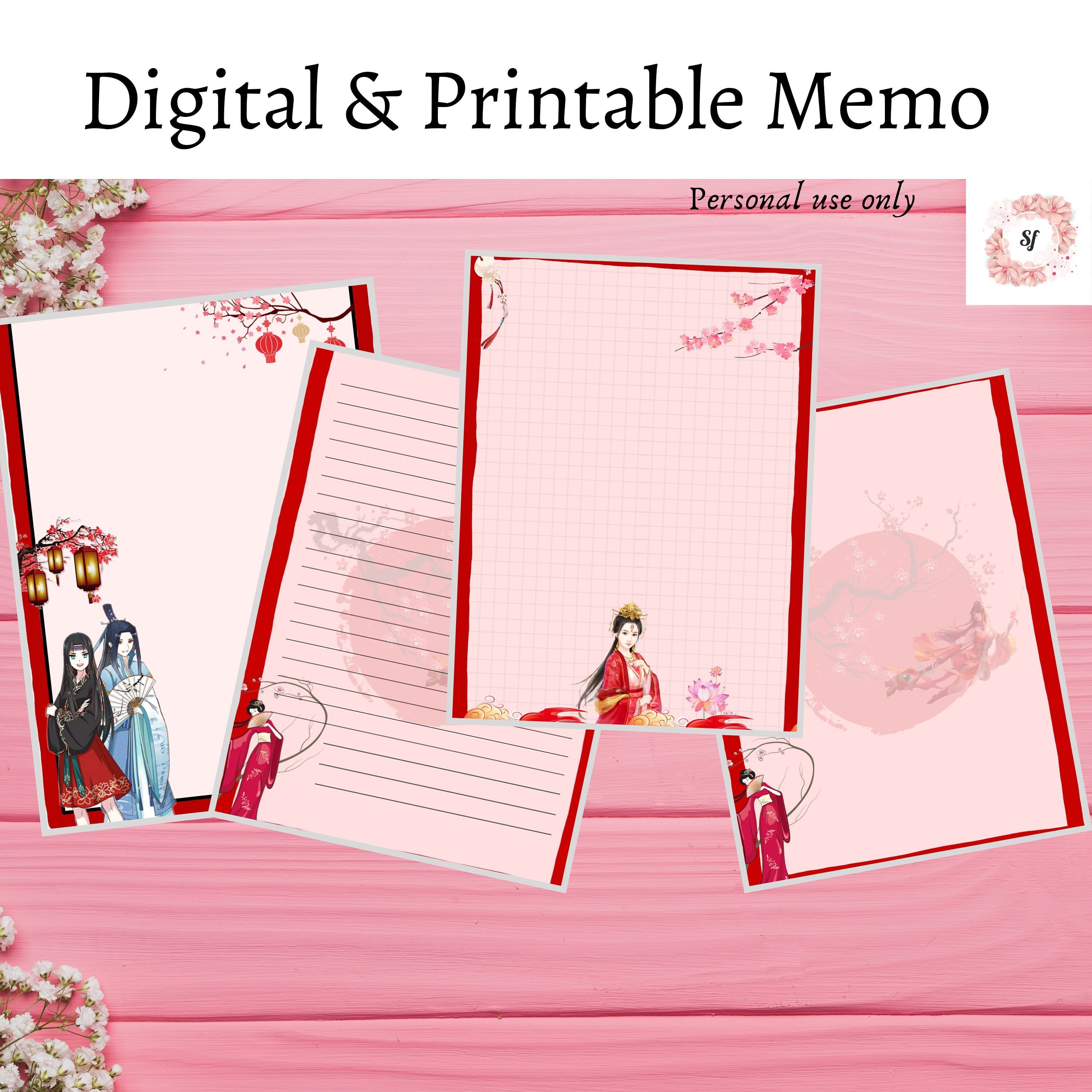 Digital and Printable Memo Pad, Notes, Stationary, Journal, Diary ...