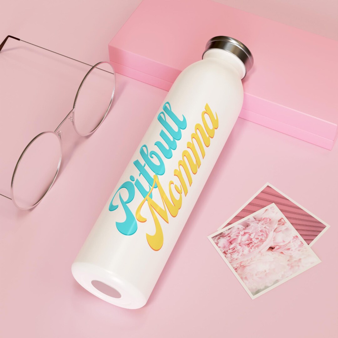 Pitbull Momma Slim Water Bottle | Dog Mom Pit Bull Bottle - Etsy