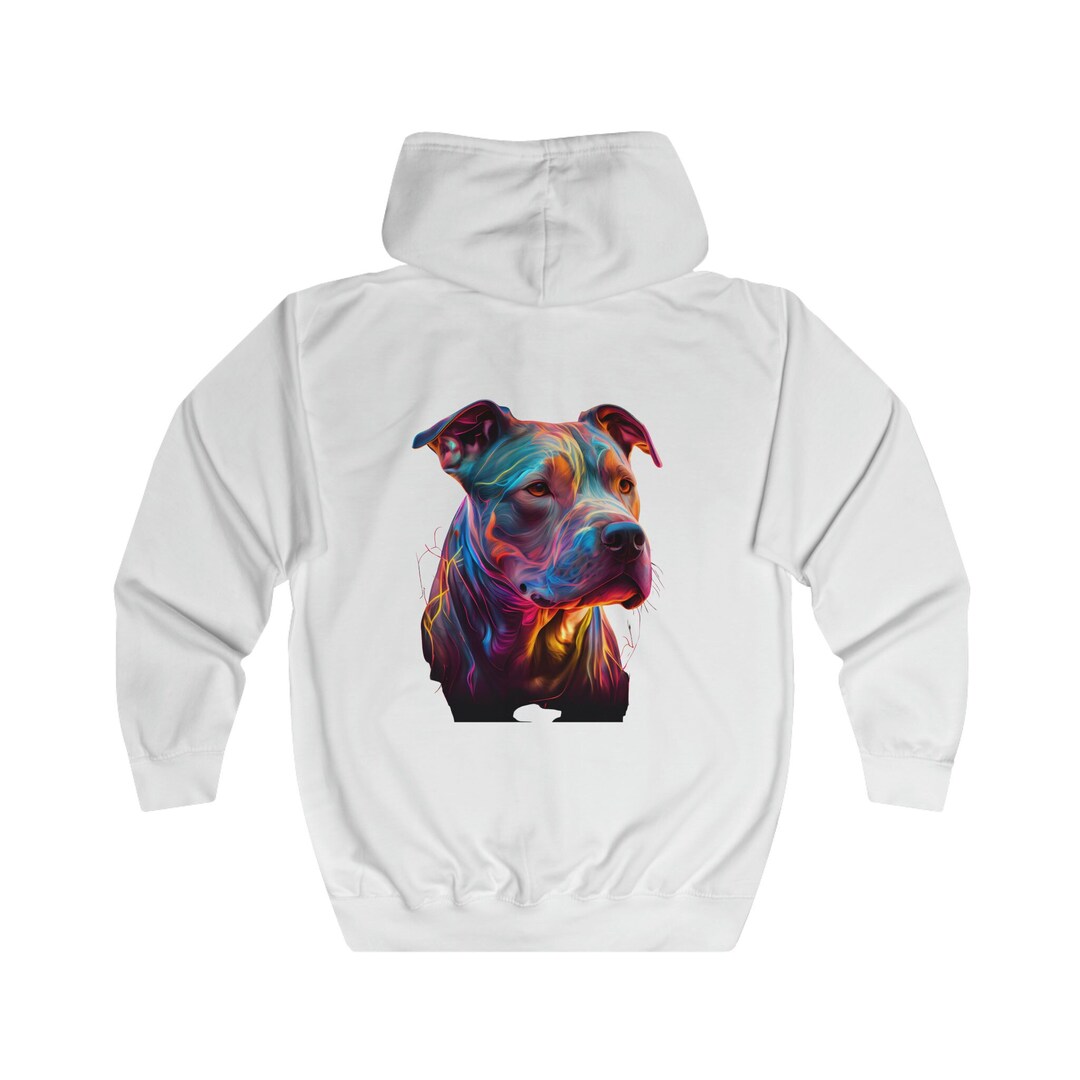 Unisex Full Zip Hoodie Neon Staffy, Best Staffy Dog Mommy Hoodie ...