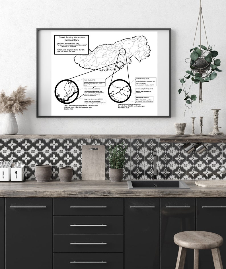 Custom Trail Map for the Outdoor Person in Your Life! - Great Smoky ...