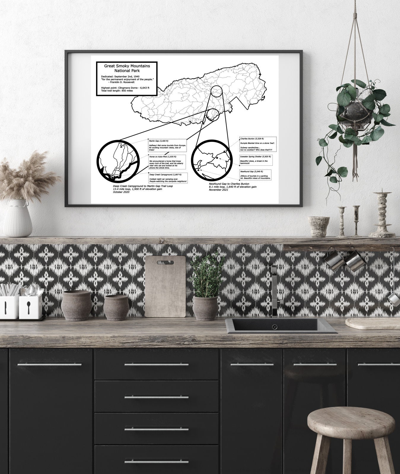 Custom Trail Map for the Outdoor Person in Your Life! - Great Smoky ...