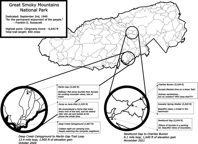 Custom Trail Map for the Outdoor Person in Your Life! - Great Smoky ...