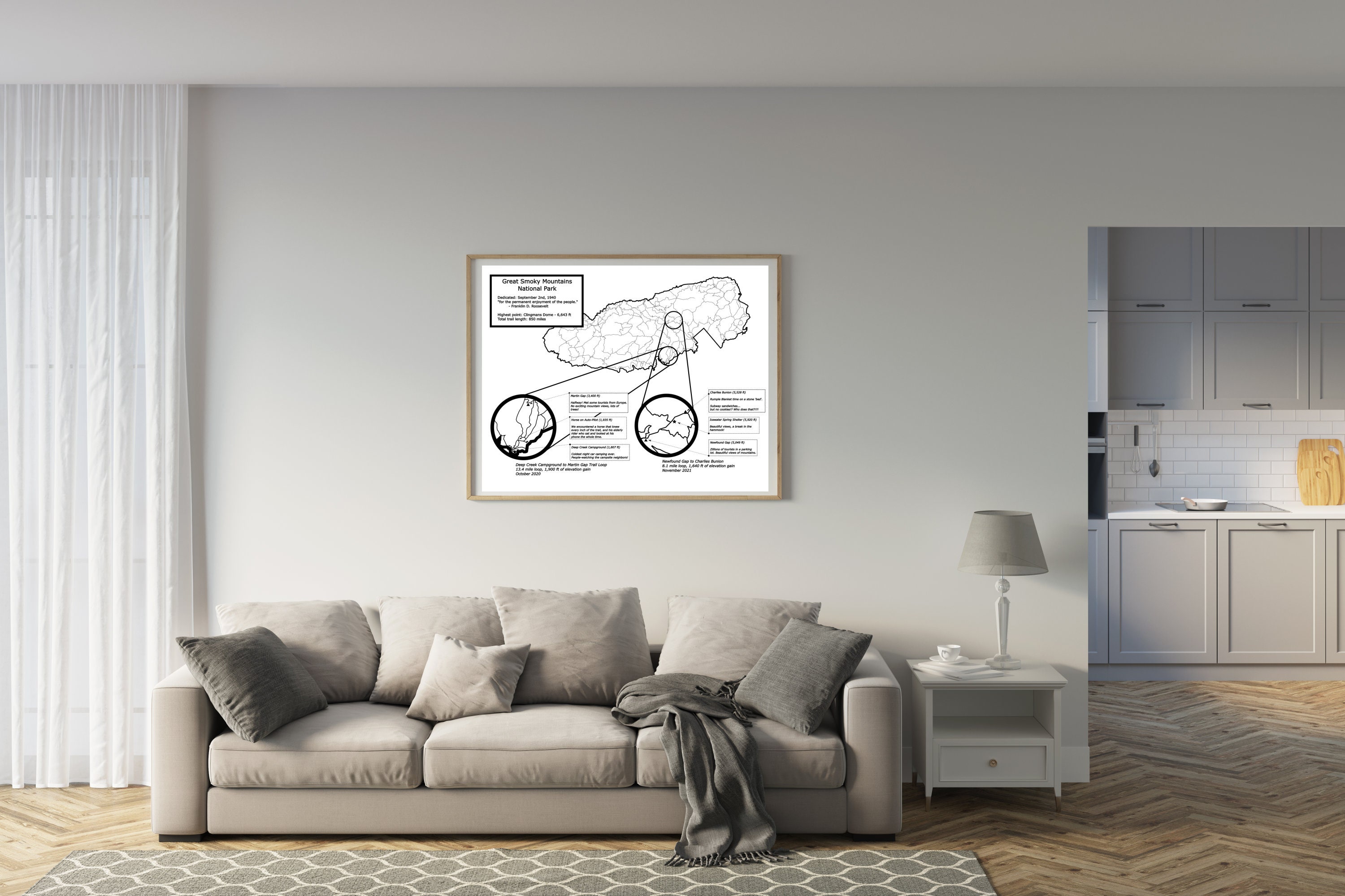 Custom Trail Map for the Outdoor Person in Your Life! - Great Smoky ...