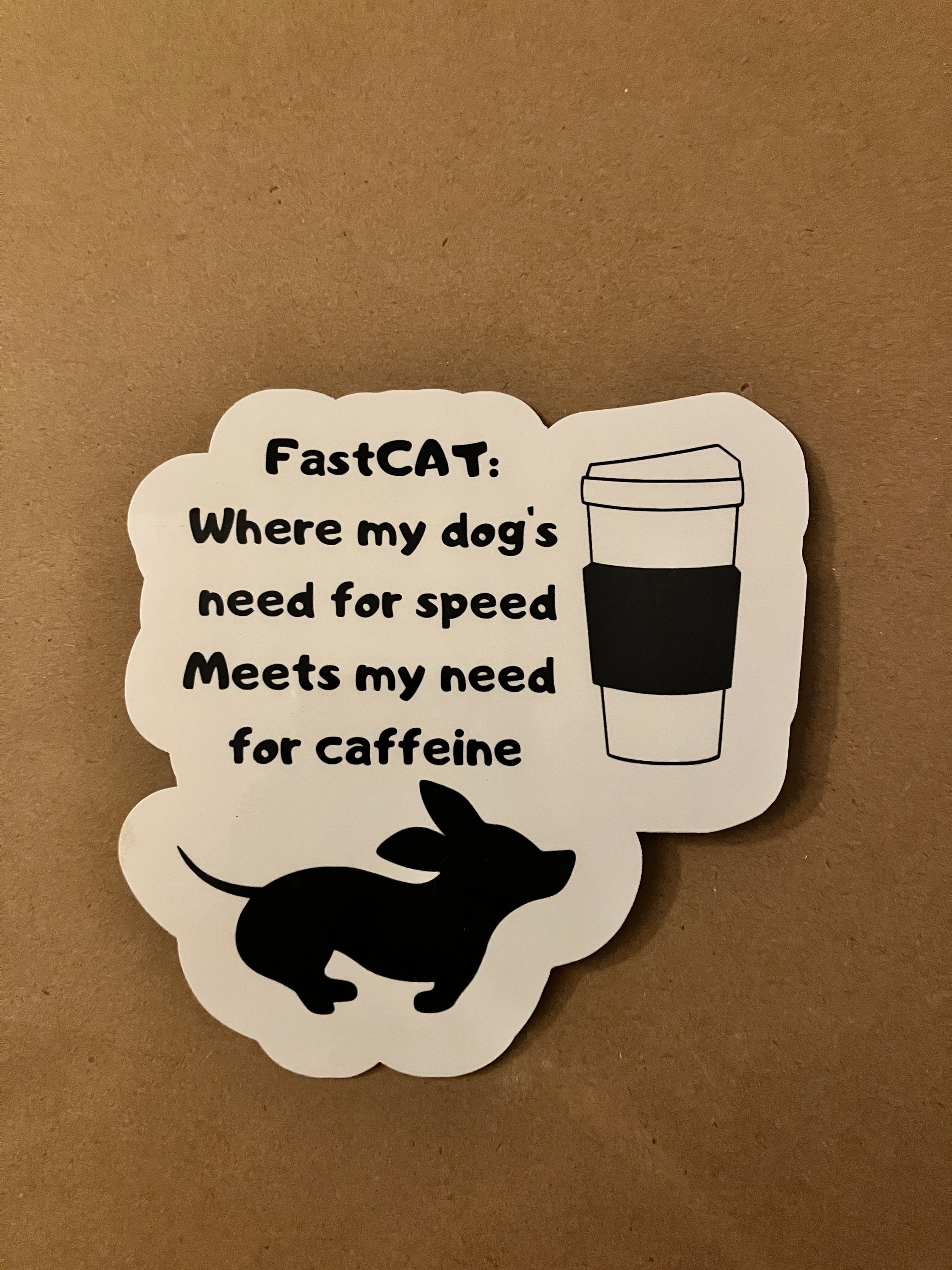 Fastcat Small Dog and Coffee Sticker, Dog Need for Speed Need for ...