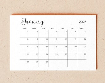 2023 Monthly Planner Printable Monthly Calendar Minimalist - Etsy