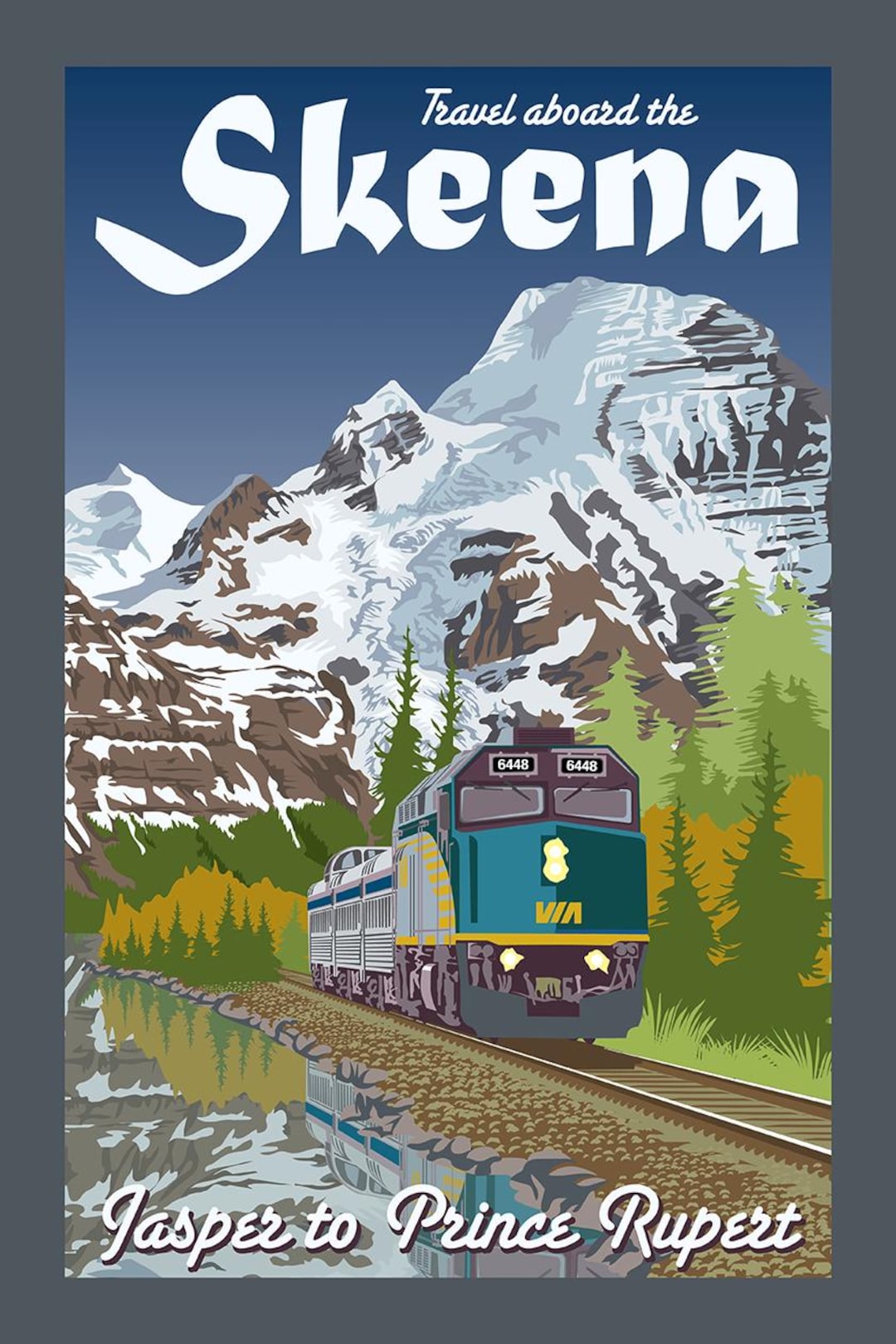 VIA Rail Skeena Train Journey Retro Print / Canvas / Wall Art - Etsy