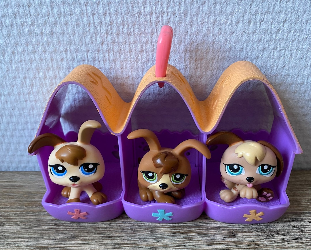Littlest Pet Shop, Authentic LPS, Dog, Puppies in Basket, Vintage Toy ...