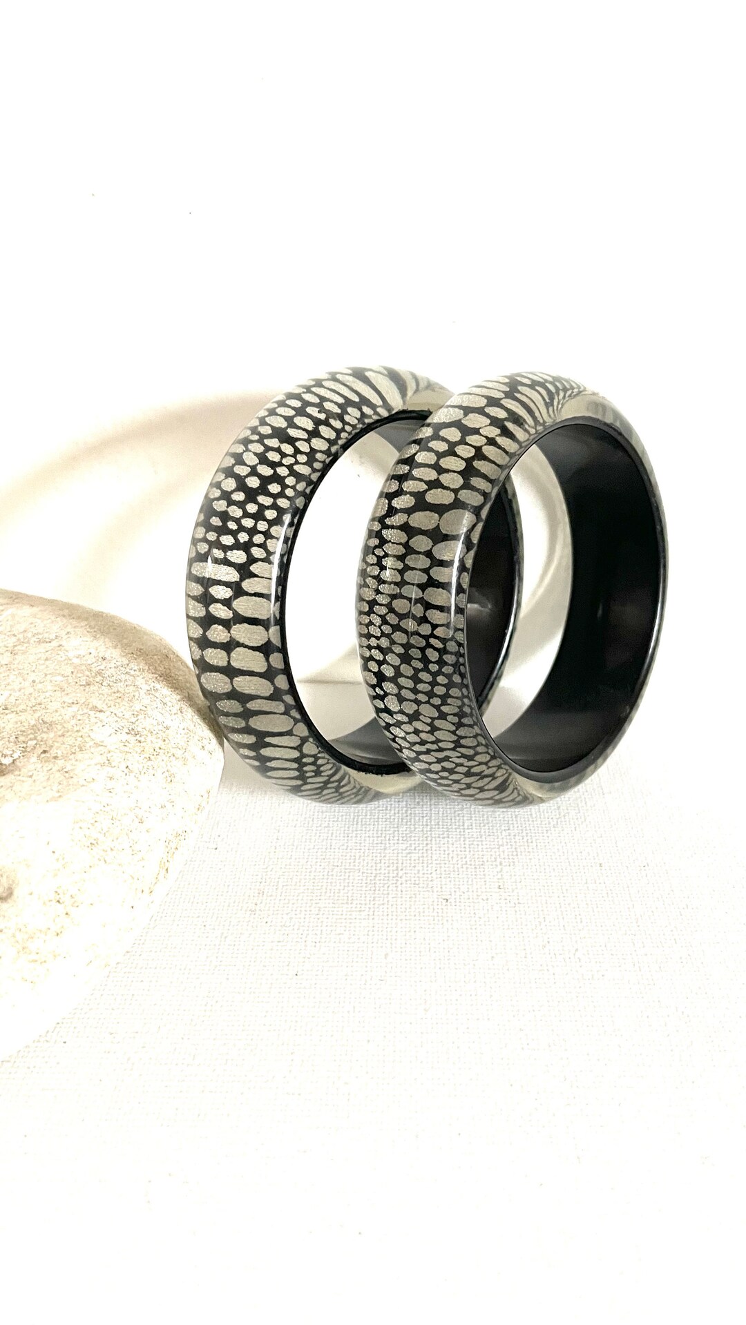 Vintage Snake Skin Look Retro Bangle, Chunky Lucite Bangle - Etsy