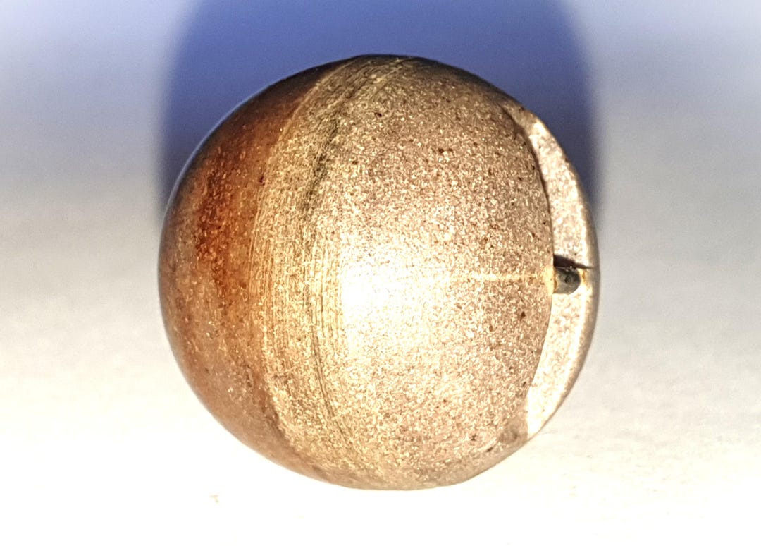 Spherical Mottled Brown Celluloid Button. Tunnel Shank on the Bottom ...