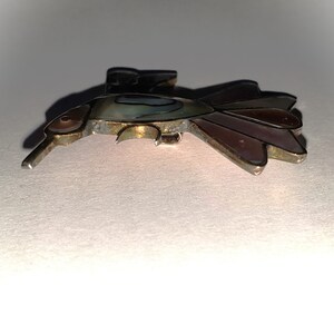 Rare Gorgeous Abalone Hummingbird Button on Silver Plate. Metal Loop ...